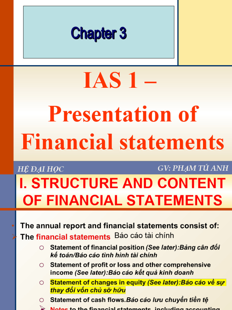 Chapter 3 - Presentation of Financial Statements | PDF