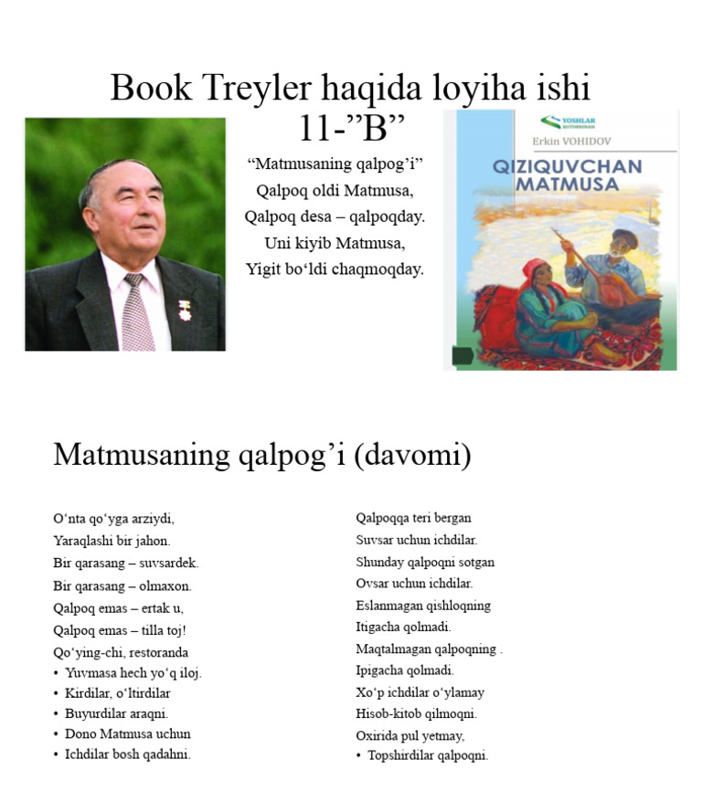 Loyiha Ishi Adabiyot | PDF
