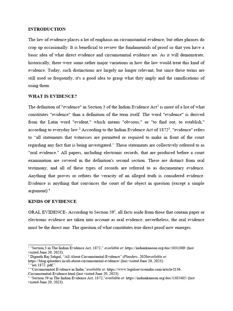 CIRCUMSTANTIAL EVIDENCE | PDF | Circumstantial Evidence | Evidence