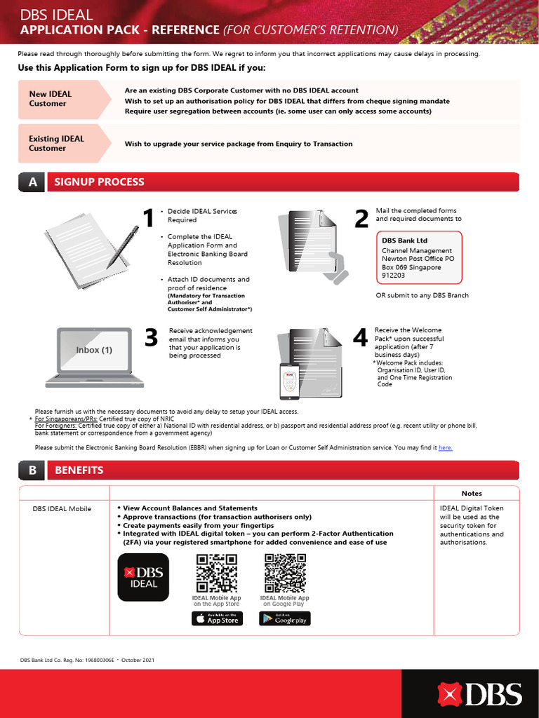 DBS IDEAL Application Form-Oct2021 | PDF | Payments | Indemnity