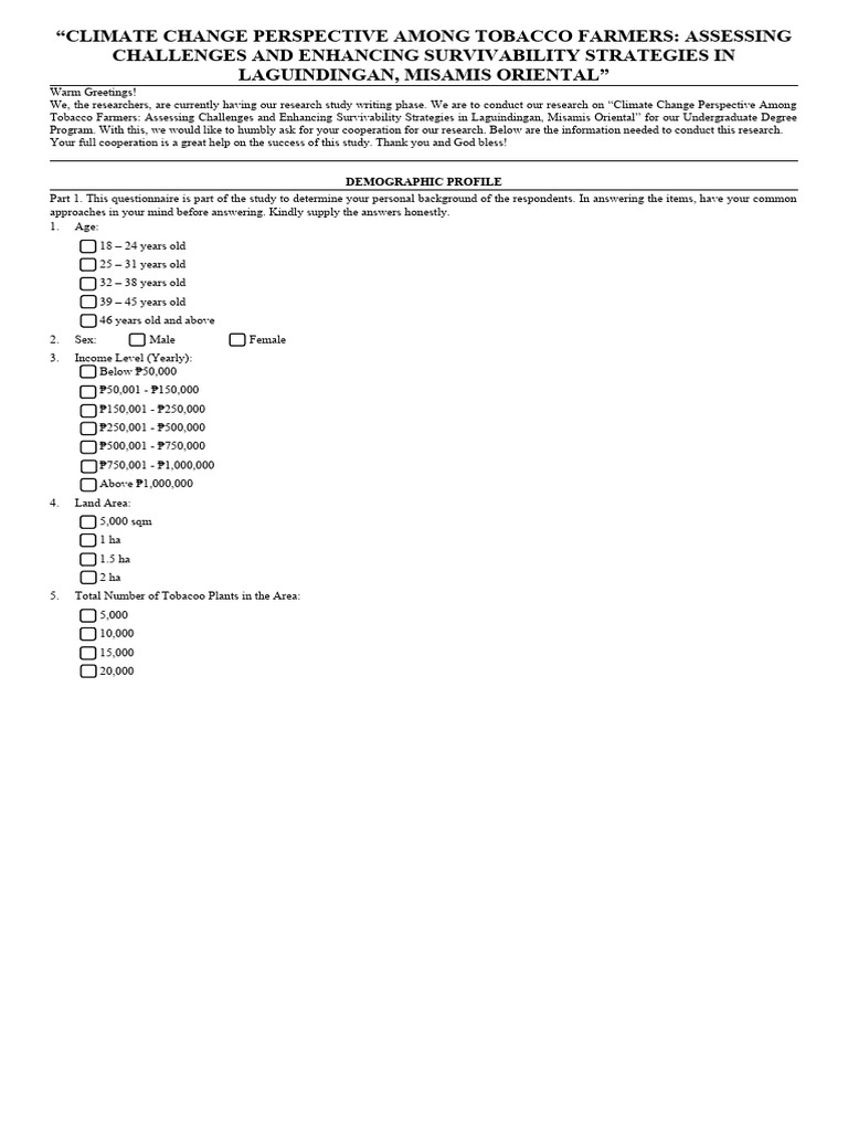 g1 Questionnaire | PDF | Climate Resilience | Climate Change