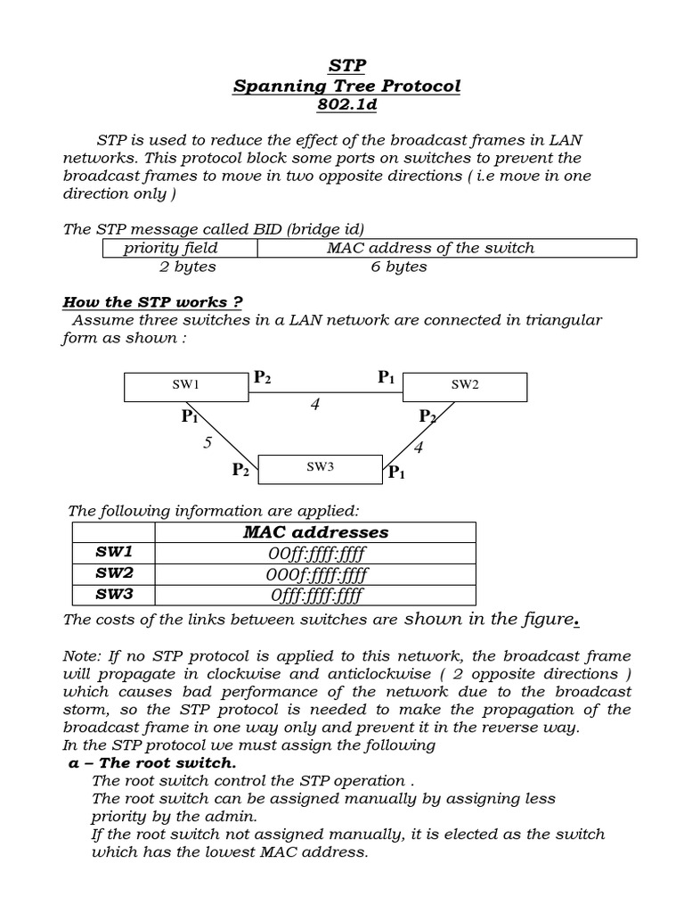 STP Spanning Tree Protocol: P P P P | PDF | Network Switch | Computer ...
