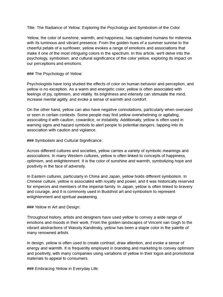 Yellow | PDF | Color | Yellow