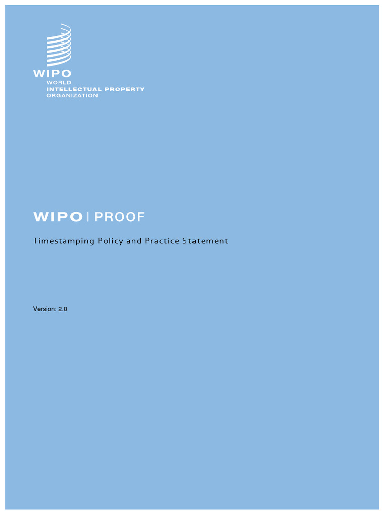 Wipo Proof Timestamping Policy and Practice Statement | PDF | Public Key Cryptography | Key ...