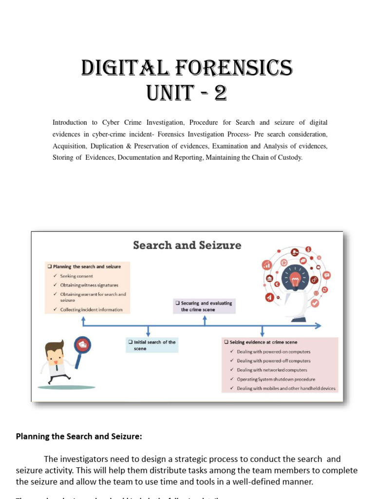 DDigital Forensics-Unit 2 | PDF | Crime Scene | Computer File