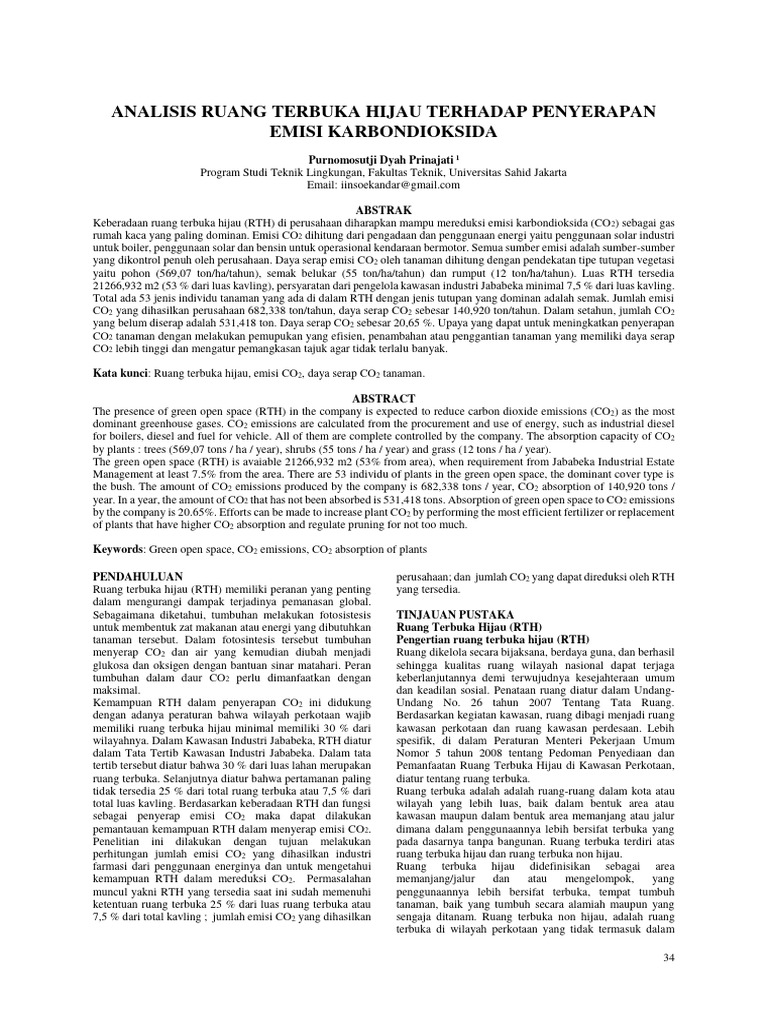 RTH dan Penyerapan CO2 di Industri | PDF