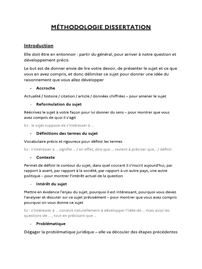 Méthodologie de La Dissertation | PDF