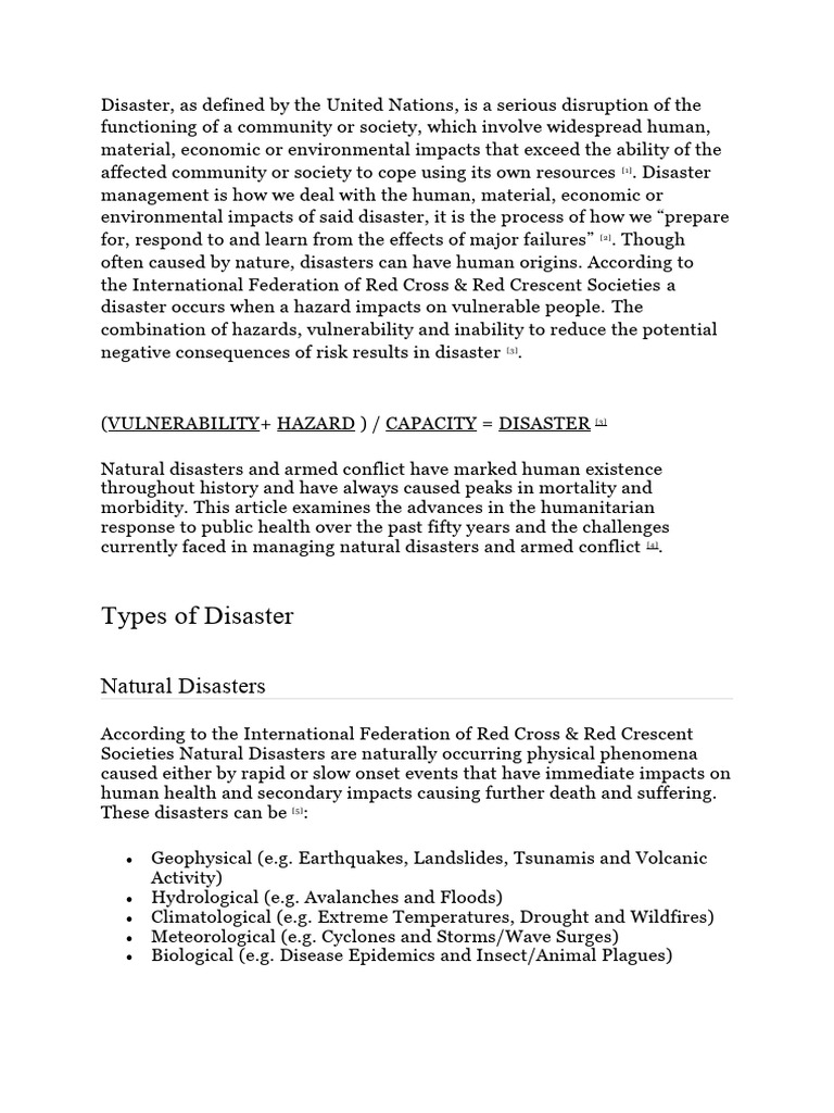 Disaster | PDF | Natural Disasters | Emergency Management