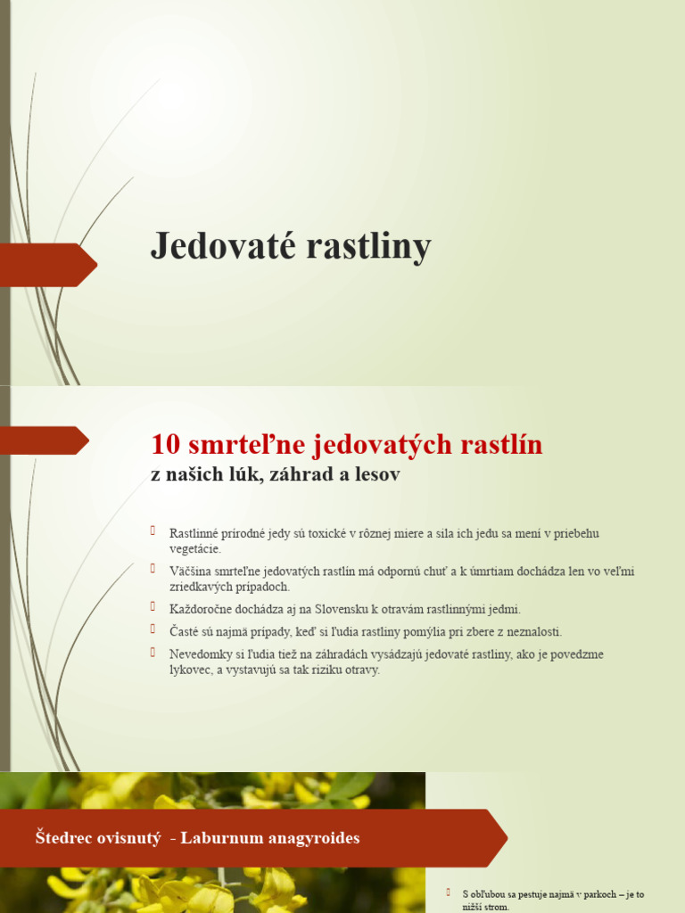 Jedovaté Rastliny | PDF