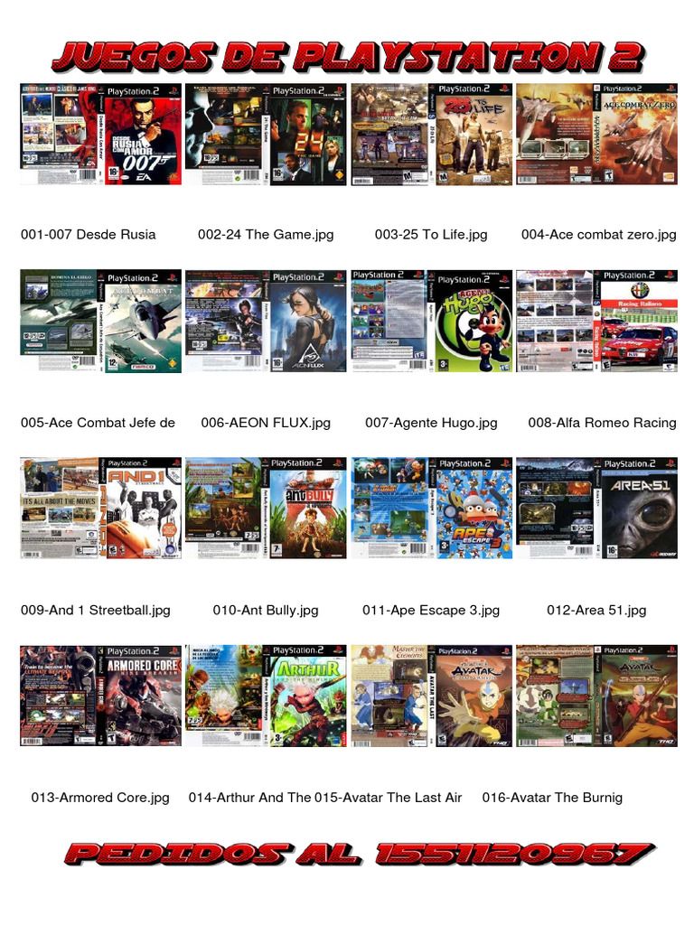 Lista de Juegos y Portadas PS2 | PDF