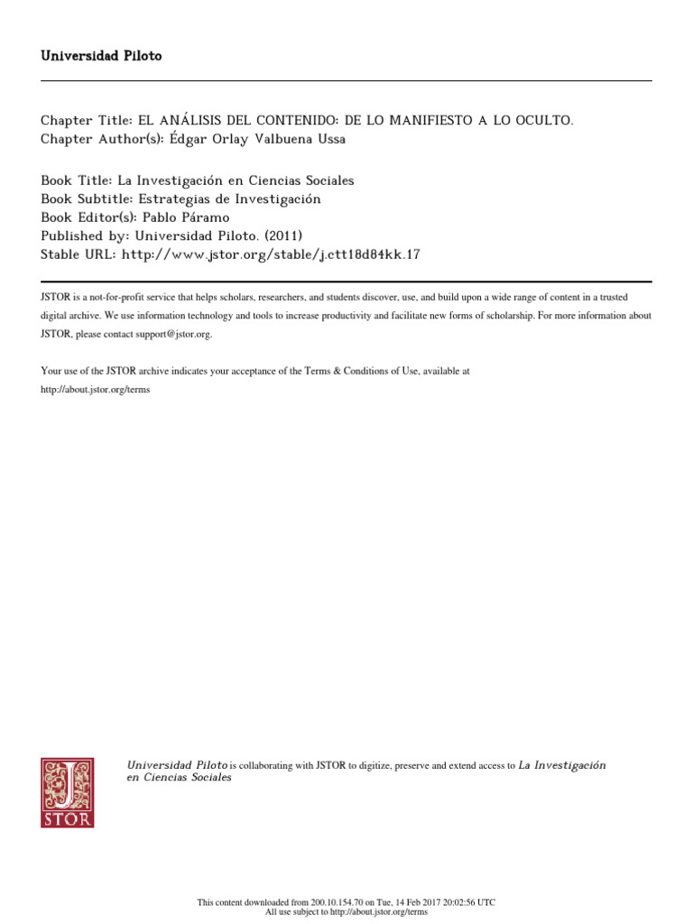 El Análisis Del Contenido de Lo Manifiesto A Lo Oculto | PDF | Maestros ...