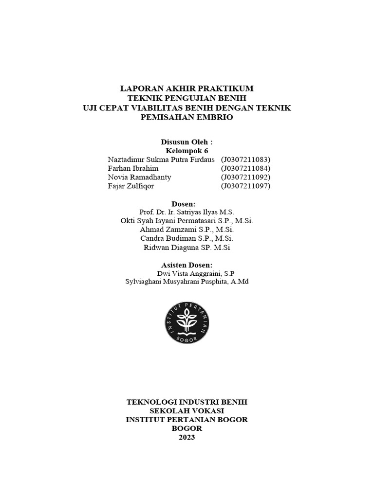 Laporan Akhir Embrio | PDF