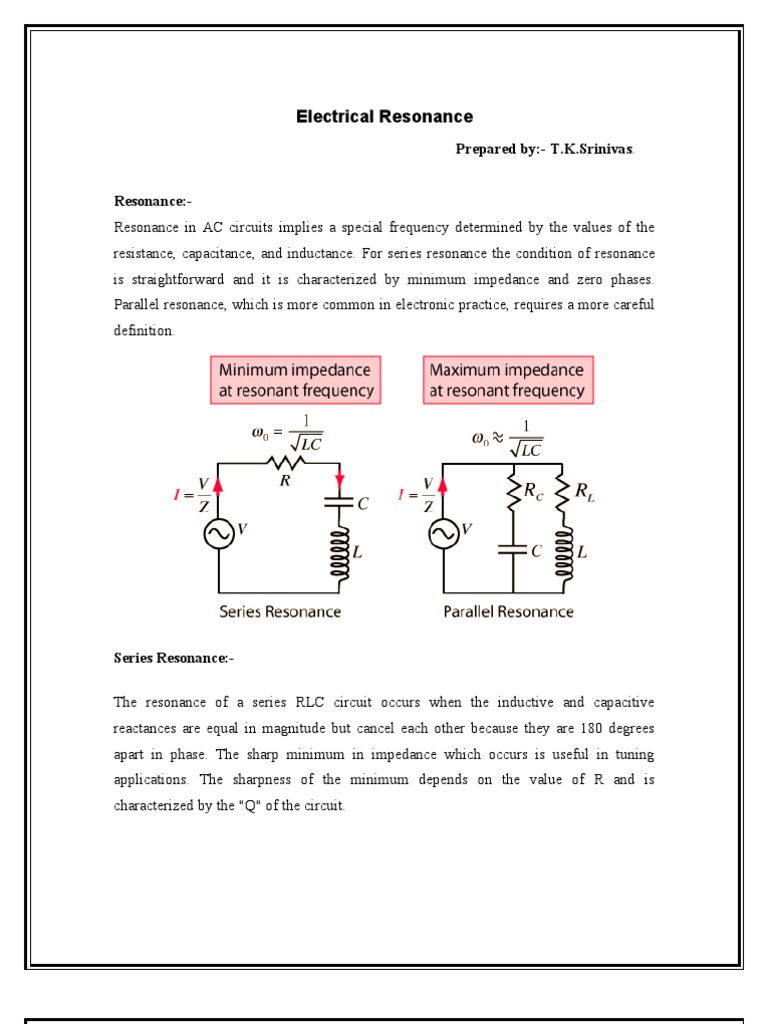 Applications of Resonance | PDF | Resonance | Electrical Impedance