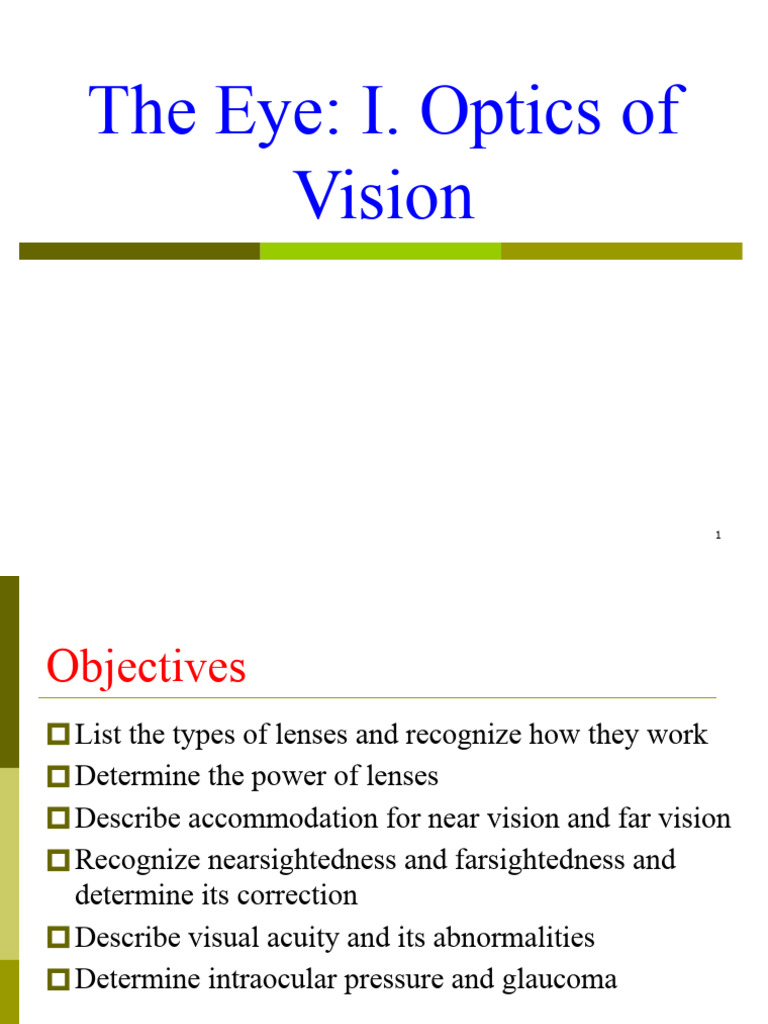 The Eye-Optics, Retina, CNS1 | PDF | Visual System | Retina