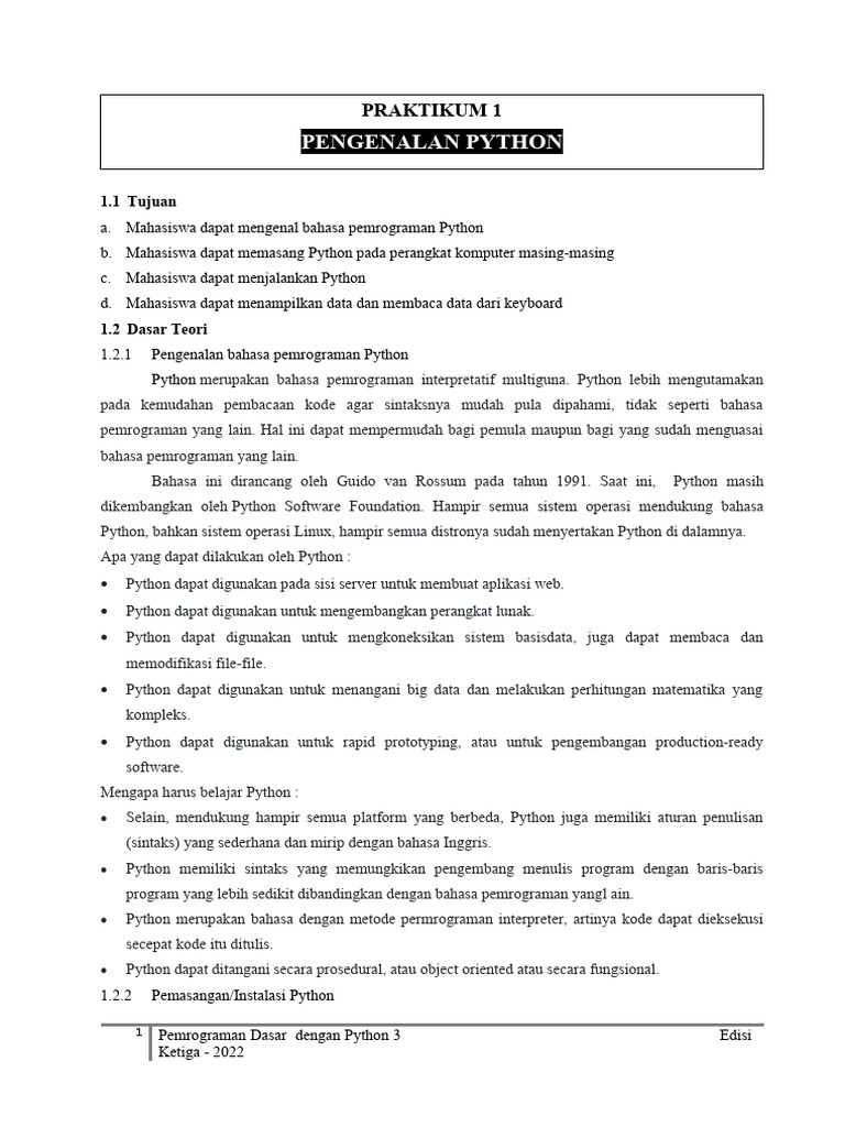 Panduan Praktikum Python Elektro | PDF | Metode & Bahan Ajar | Komputer