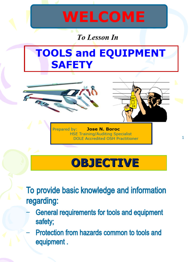 Tools and Equipment Safety Guidelines | PDF | Personal Protective ...