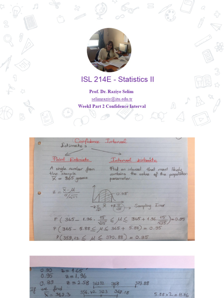 W1 - Part2 - Confidence Interval | PDF | Sampling (Statistics) | Mean