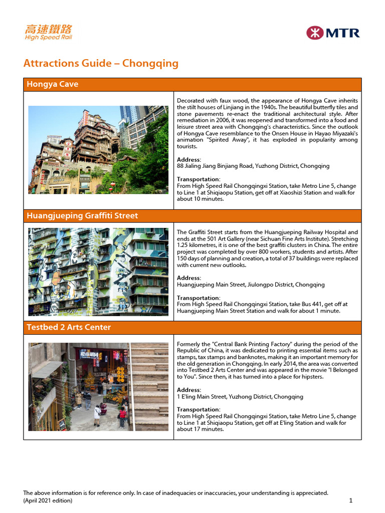 Attraction Guide Chongqing - en | PDF