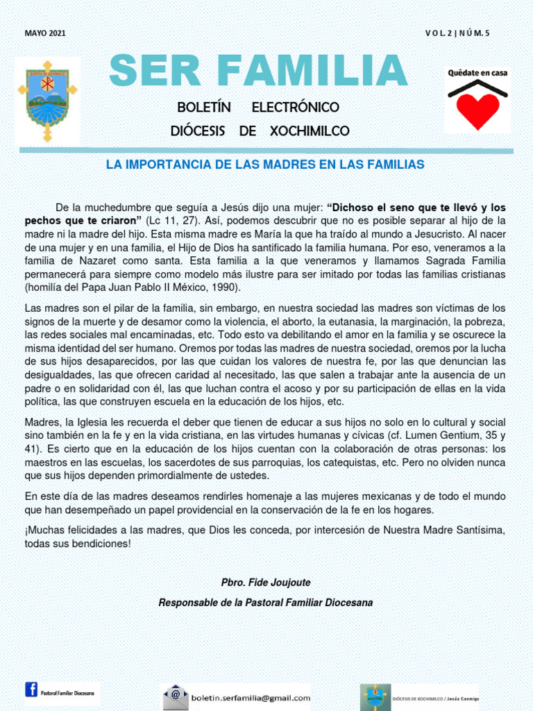 Boletín Ser Familia Mayo | PDF | María, madre de Jesús | Jesús