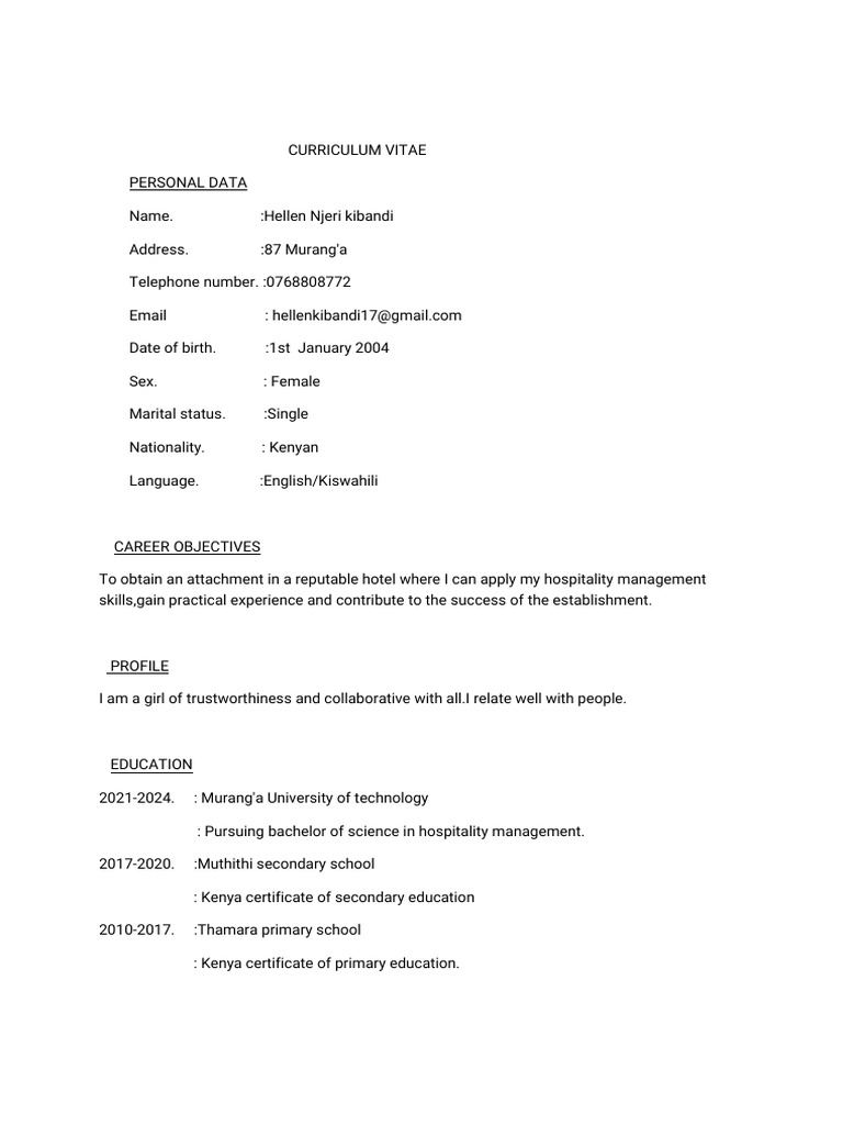 Curriculum Vita-Wps Office | PDF