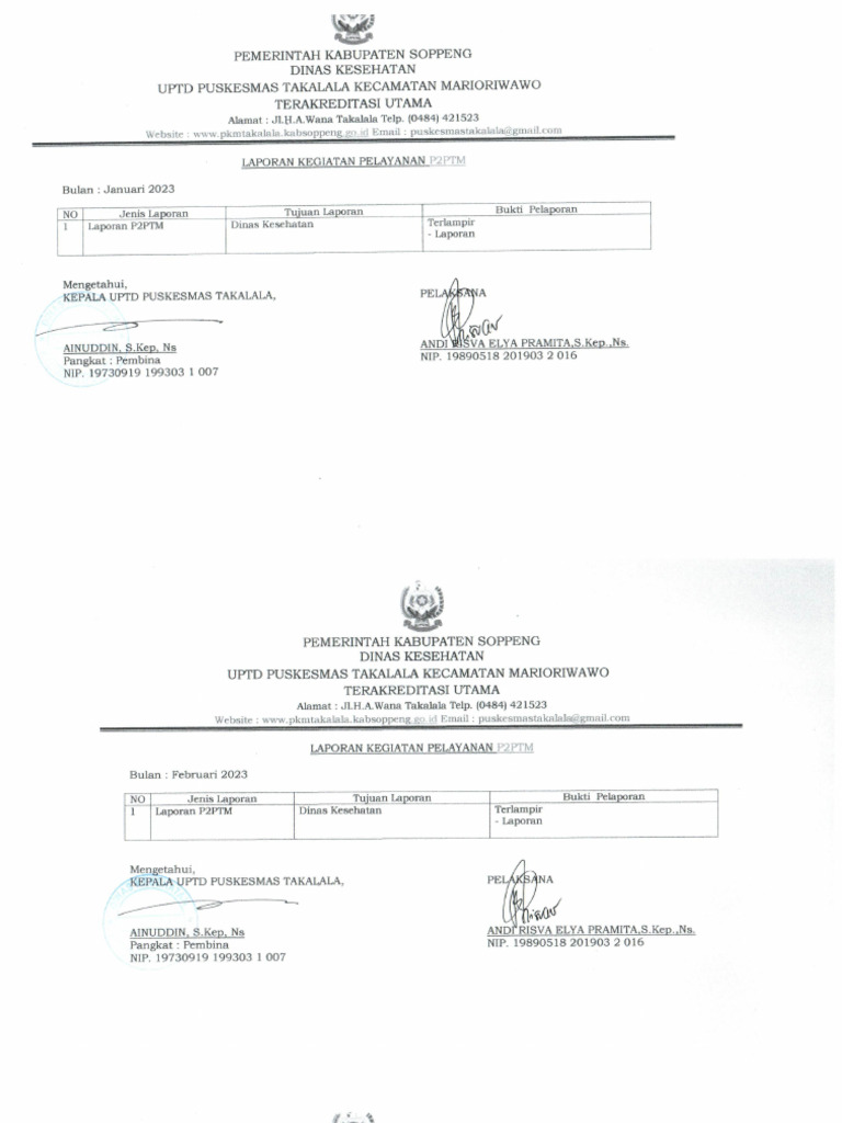 2.6.5.e Bukti Pencatatan Dan Pelaporan | PDF