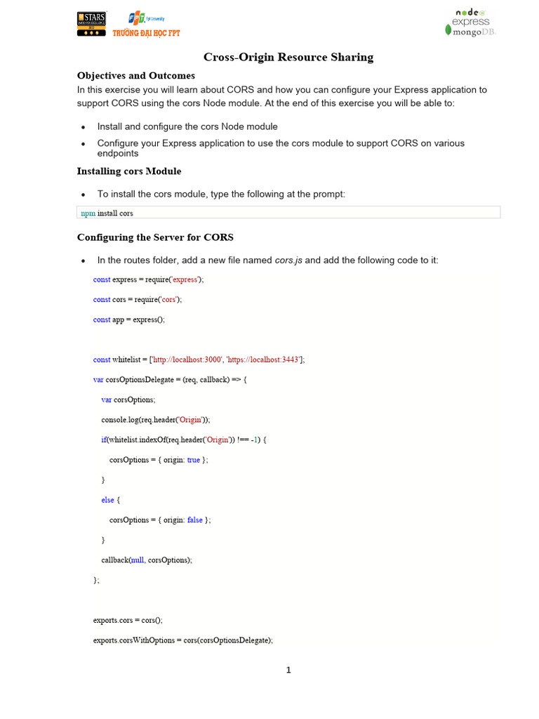 Exercise 23 - Cross-Origin Resource Sharing | PDF | Computer Engineering | Computer Architecture