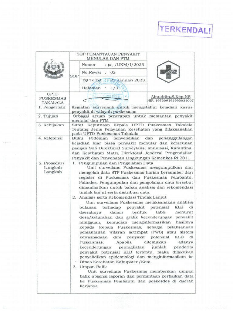 2.6.5.b SOP Pelayanan P2P | PDF