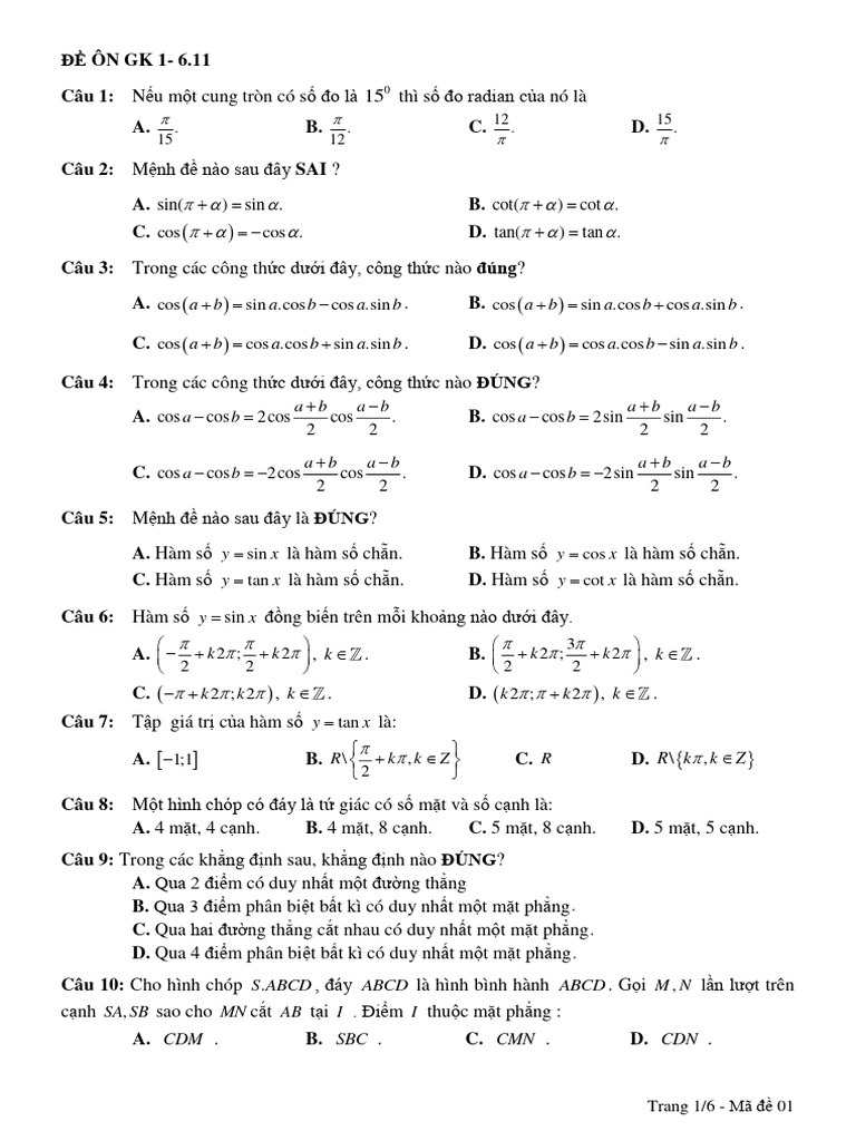 ĐỀ gk 1- 6.11 | PDF