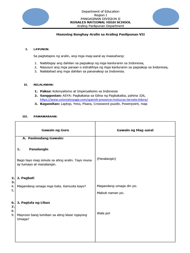 Detailed Lesson Plan Indonesia | PDF