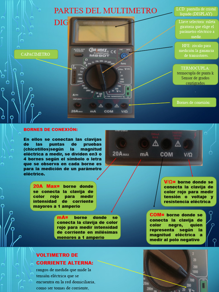 Tema 2 Uso del multimetro | PDF | Ingenieria Eléctrica | Electricidad