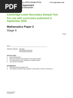 Paper 2 Checkpoint Maths Oct 2024 | PDF | Area