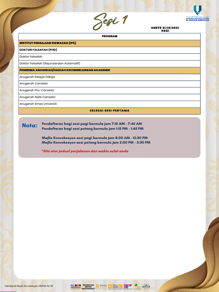 Convocation Session Details MKK-18 | PDF