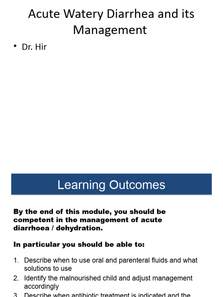 Management of Acute Diarrhoea in Children by Dr. Hira | PDF | Diarrhea ...