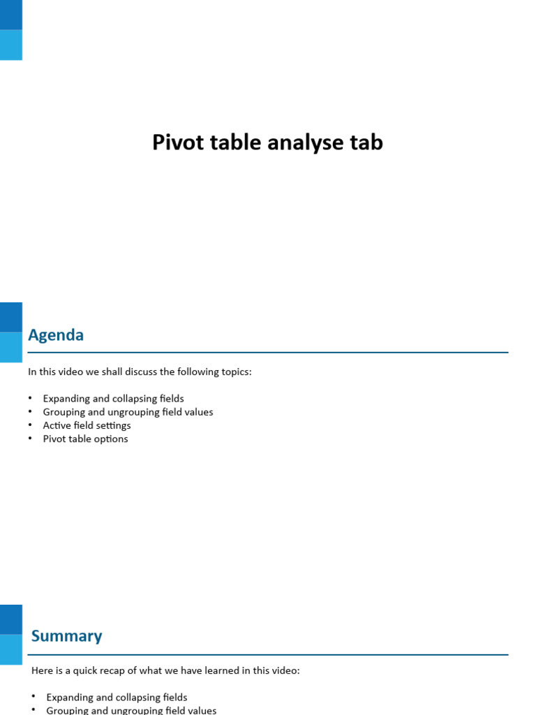 Pivot Table Analysis Guide | PDF | Computers