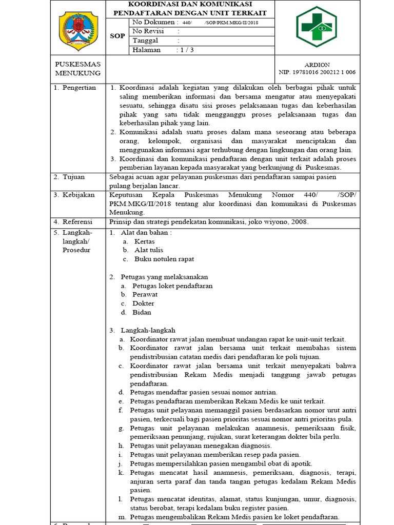7.2.2. EP 3 SOP Kordinasi Komunikasi Pendaftaran DG Unit Lain | PDF | Pengembangan Diri