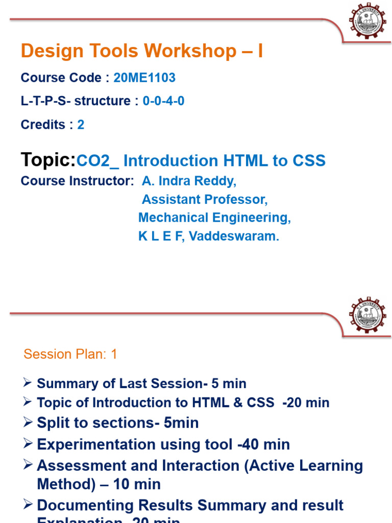 Intro To HTML & Css - Session 1 | PDF | World Wide Web | Internet & Web