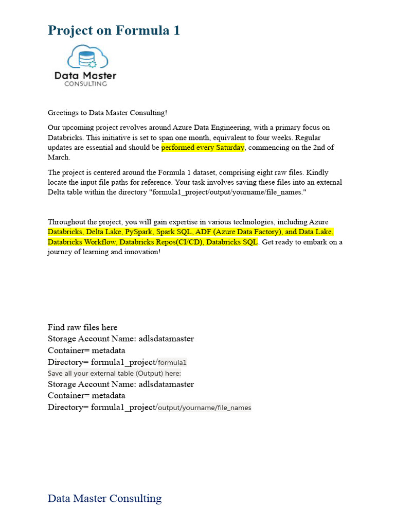 Formula 1 Data Engineering Project | PDF | Art | Technology & Engineering