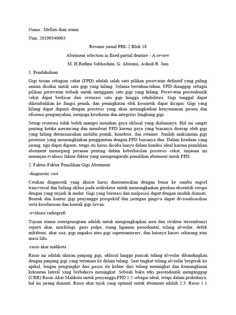 Resume Jurnal PBL 2 Blok 18 (GTC) | PDF