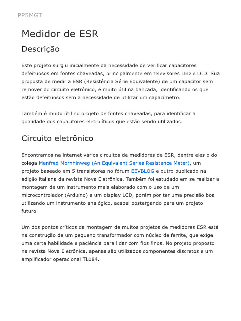 Medidor de ESR | PDF