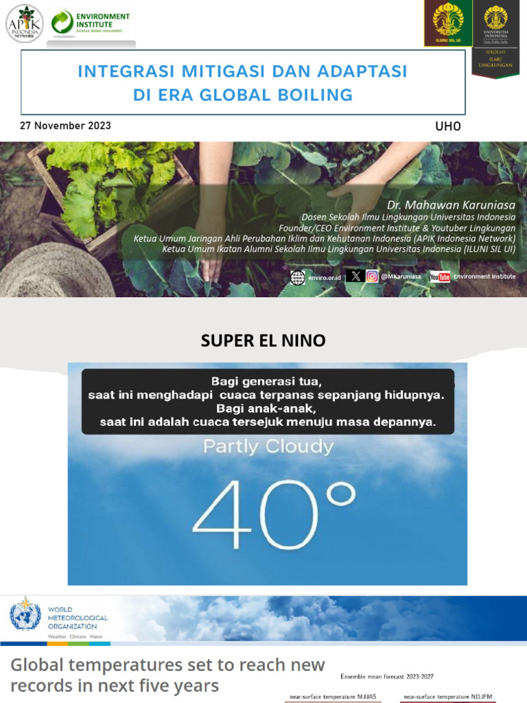 Mahawan Karuniasa Implementasi Mitigasi Dan Adaptasi Perubahan Iklim | PDF