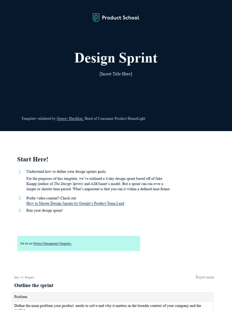 PM Template - Design Sprint | Download Free PDF | Prototype