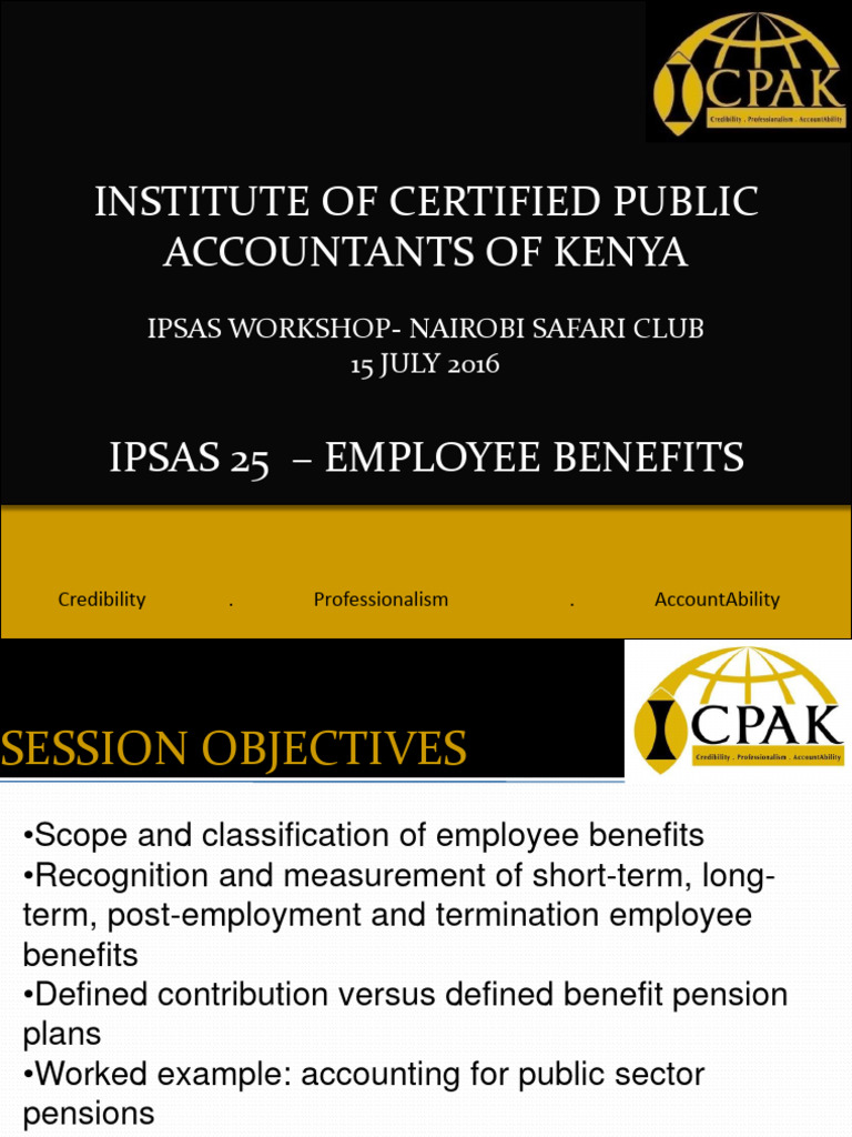 IPSAS 25 Employees Benefits | PDF | Pension | Defined Benefit Pension Plan