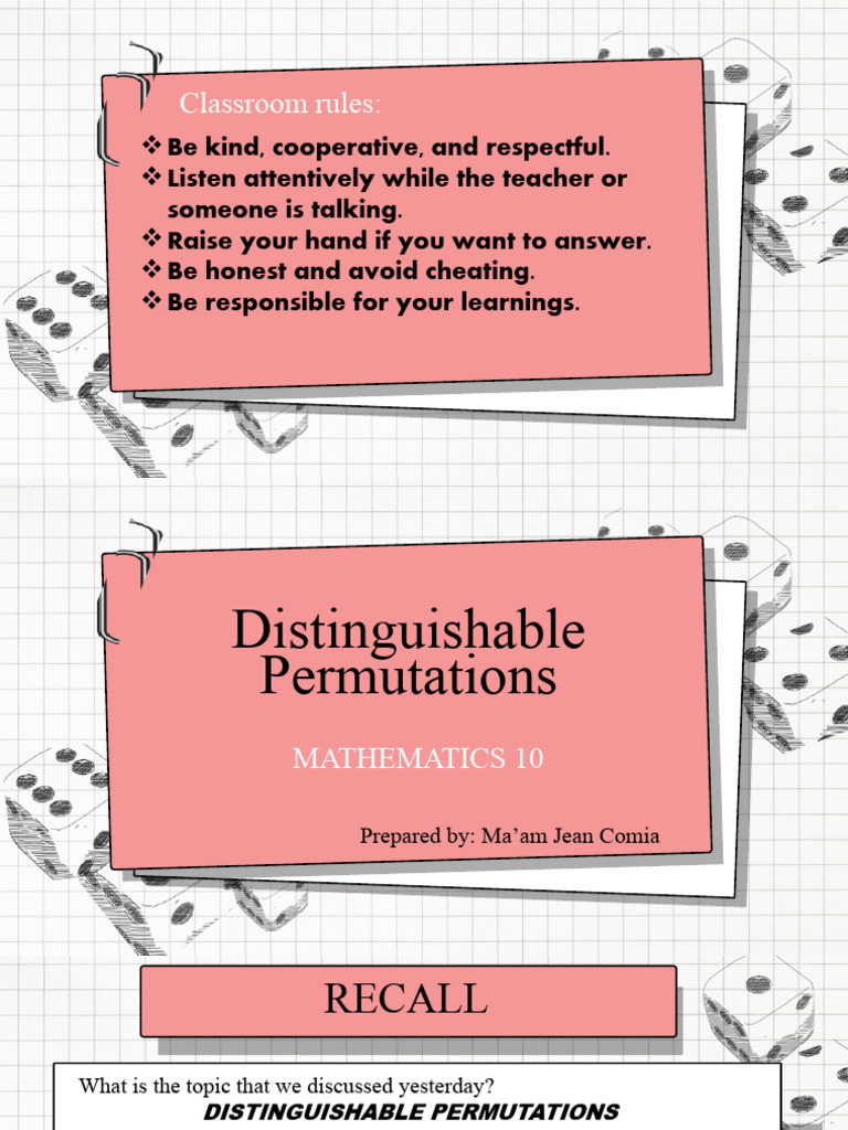 Math 10 Distinguishable Permutation Pdf Career And Growth Teaching Methods And Materials