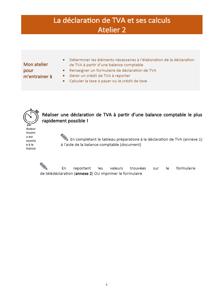 Déclaration et calcul de TVA | PDF | Taxe sur la valeur ajoutée | Business