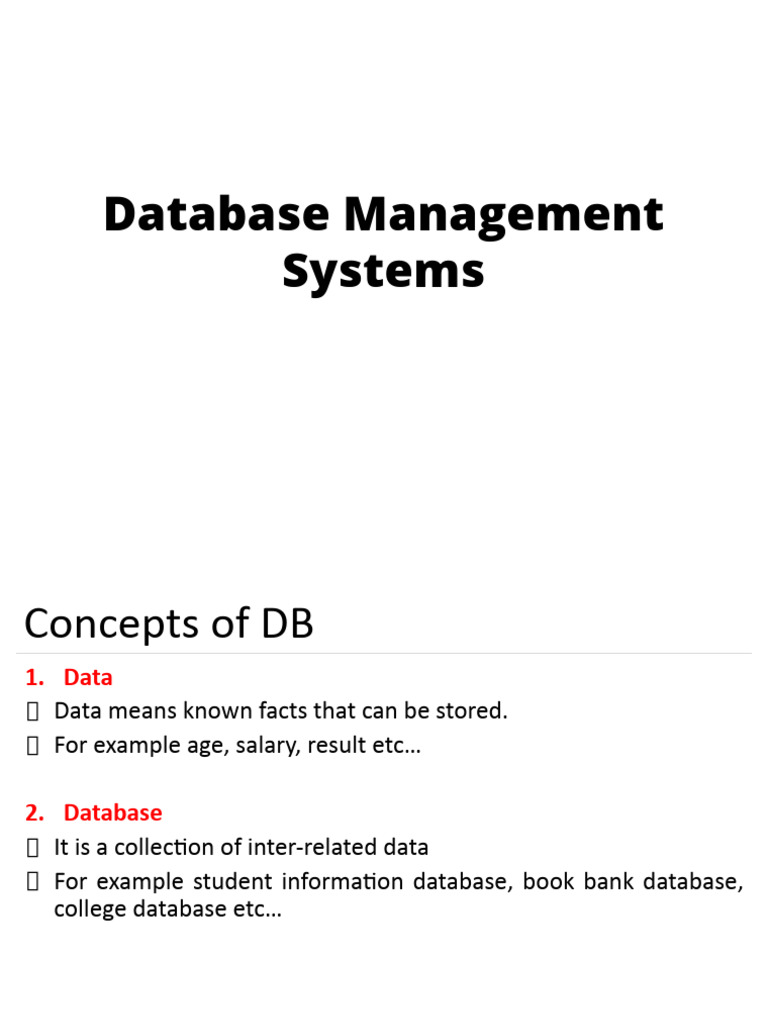 1 DBMS | PDF | Databases | Computer Hardware