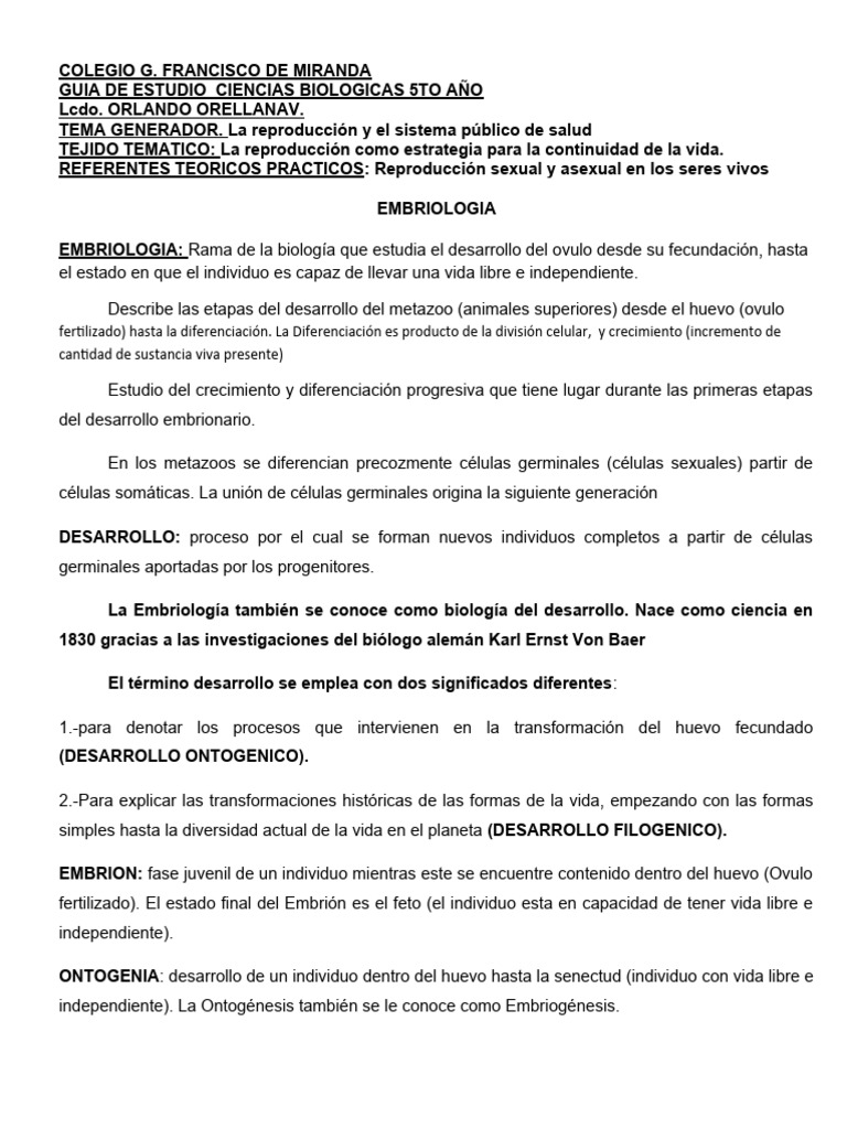 Desarrollo Historico de La Embriologia | PDF | Ciencias de la vida ... Desarrollo Historico de La Embriologia | PDF | Ciencias de la vida ...