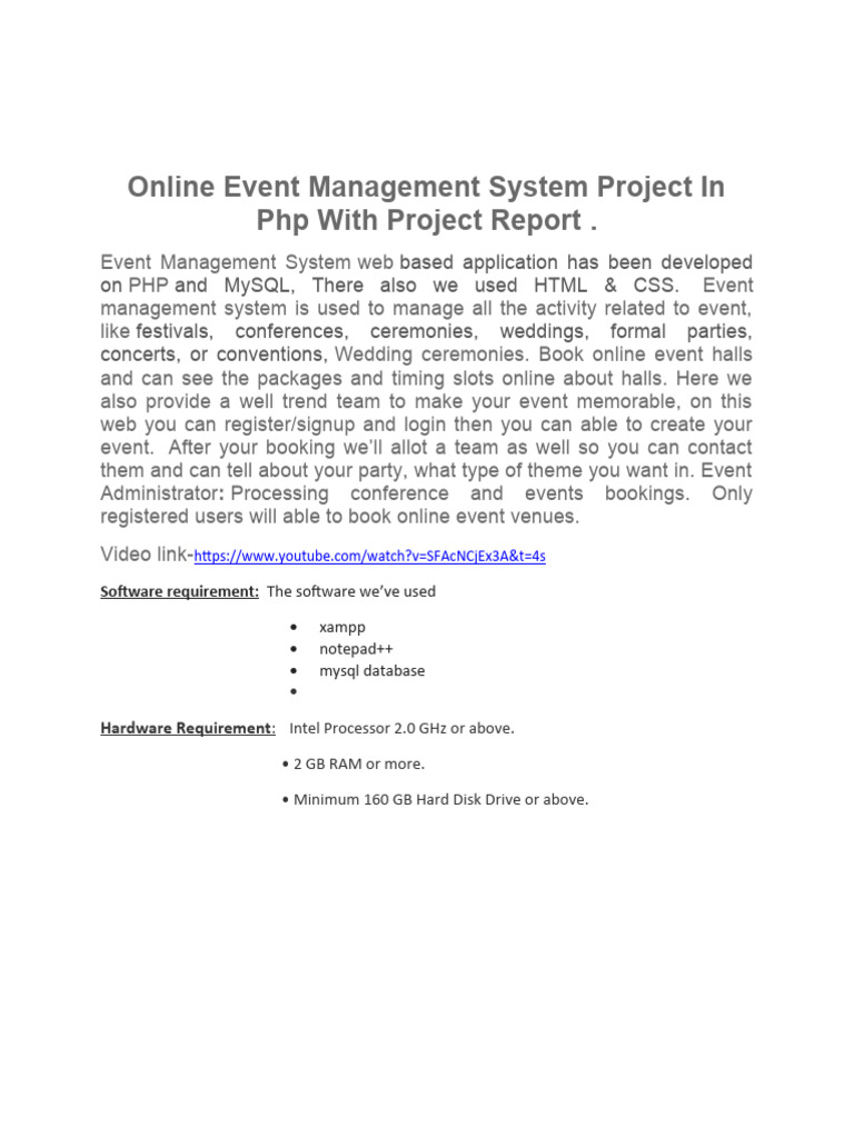 PHP Event Management System Guide | PDF | Application Software | Php