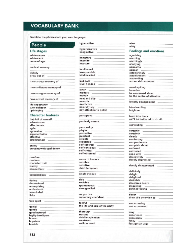 Vocabulary Bank | PDF