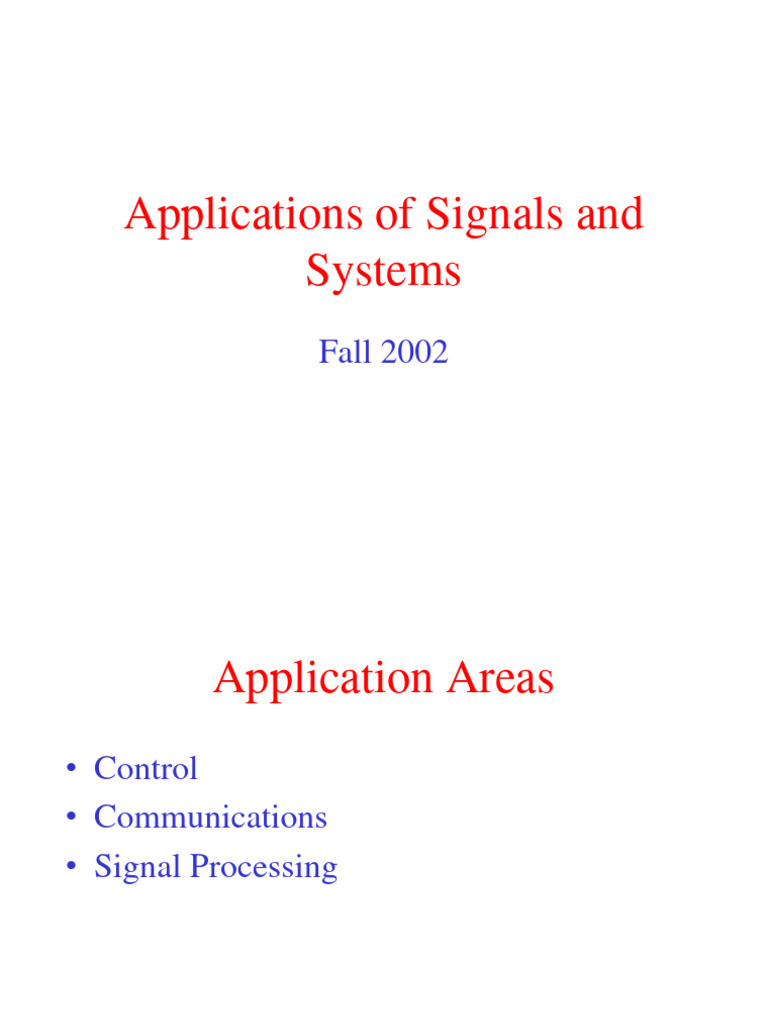 Applications of Signals and Systems | PDF | Modulation | Telecommunications