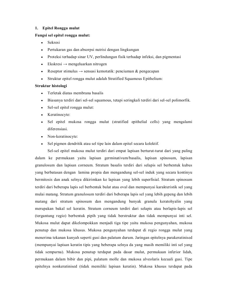 Epitel Rongga Mulut | PDF